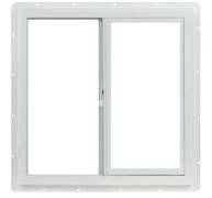 TAFCO WINDOWS 24 in. x 24 in. White Left-Hand Single-Pane Vinyl Sliding ...