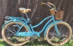Huffy Nel Lusso Cruiser Bicycle with Front Basket and Rear Cargo Rack ...