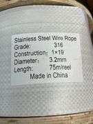 Stainless Steel Wire Rope Reel, 316 Grade, 3.2mm Diameter, 75m Length ...