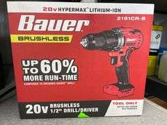 Bauer 20V Brushless 1/2-In. Drill/Driver with Battery, Charger, and Bag ...