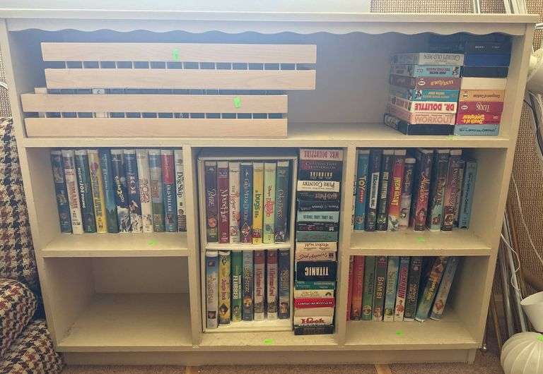 VHS Storage Organizer with Bookcase and VHS Tapes, 45×9.5×36″ - Metzger ...