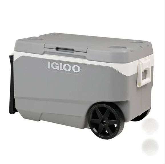 Igloo Gray and White Wheeled Cooler with Retractable Handle 90 QT ...