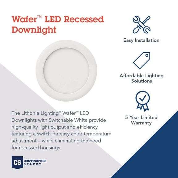 LITHONIA LIGHTING - Contractor Select Wafer Series 4 in. Canless ...