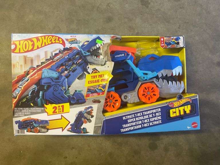 Hot Wheels City Ultimate T-Rex Transporter Playset - Metzger Property ...