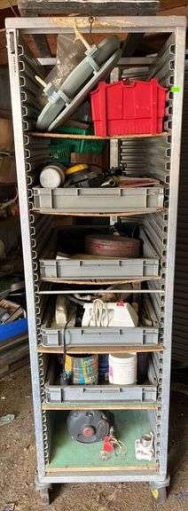 Cres Cor Metal Mobile Rack with Trays and Mixed Contents, 19x23x66 ...