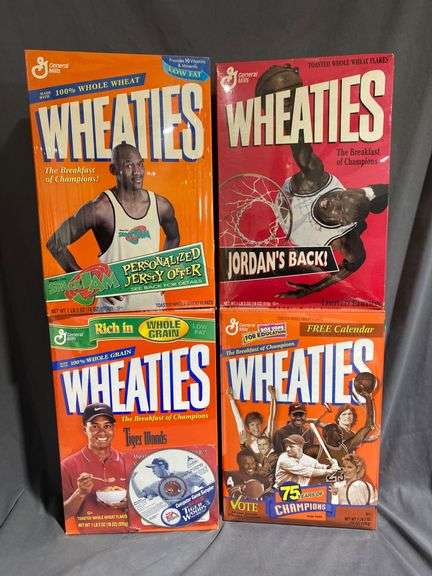 4 General Mills Wheaties Cereal Boxes Featuring Michael Jordan, Tiger ...