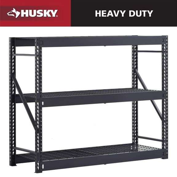 HUSKY - 3-Shelf Metal Industrial Duty Freestanding Garage Storage ...