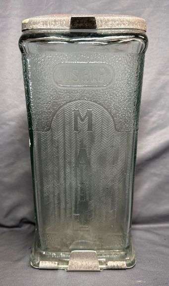 “Visible” Glass Mail Box with Metal Lid and Base, 11.5”x3”x5.5 ...