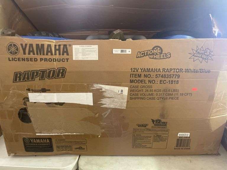 12 Volt Yamaha Raptor Battery-Powered Ride-on – Blue and White ...