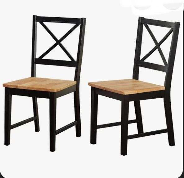 2 TMS Black and Natural Virginia Cross Back Chairs - Metzger Property Services, LLC