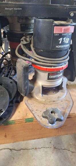 Craftsman Router Table with 2 Routers and Accessories on a Wood Stand ...