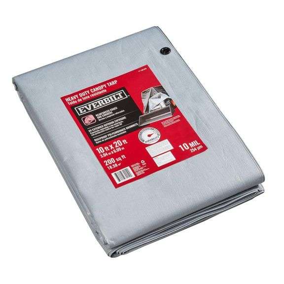 EVERBILT - 10 ft. x 20 ft. Silver Heavy Duty Canopy Tarp - Metzger ...