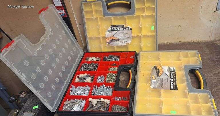 3 Plastic Storage Cases With Screws, Bolts, and Fasteners - Metzger ...