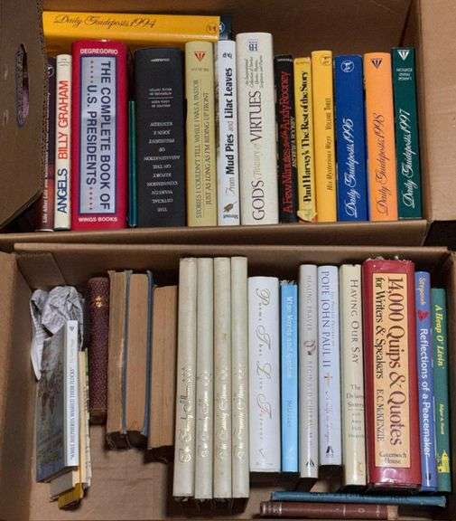 (2) Boxes of Hardcover and Paperback Books on Various Topics - Metzger ...