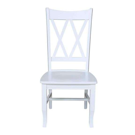 INTERNATIONAL CONCEPTS - Pure White Wood Double X-Back Dining Chair ...