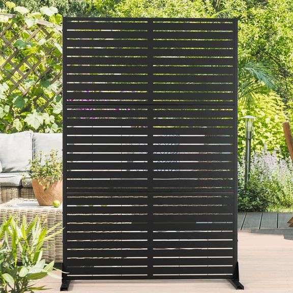 DOVELINA - 72 in. Bob Metal Outdoor Garden Fence Privacy Screen Garden ...