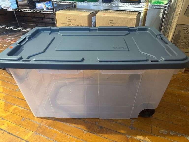 Sterilite 160 Qt Clear Plastic Storage Container with Latching Lid ...