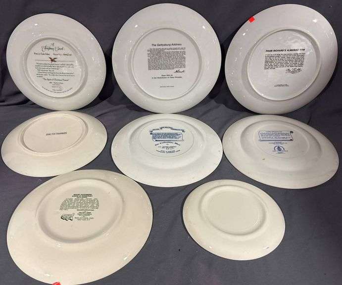 8 Commemorative Plates Featuring Historical Figures and Landmarks ...