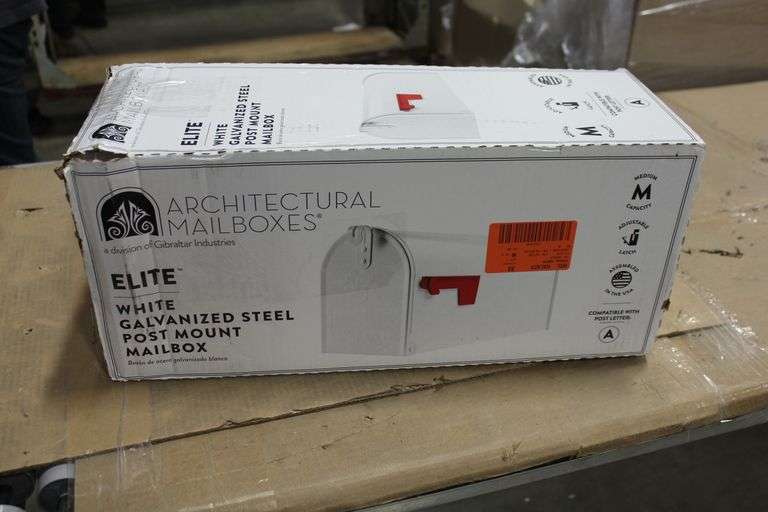 ARCHITECTURAL MAILBOXES - Elite White, Medium, Steel, Post Mount ...