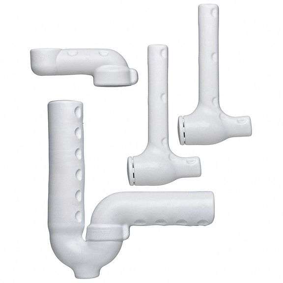 TRUEBRO - TRUEBRO P-Trap Pipe Cover: PVC, White, 1 1/4 in_1 1/2 in ...
