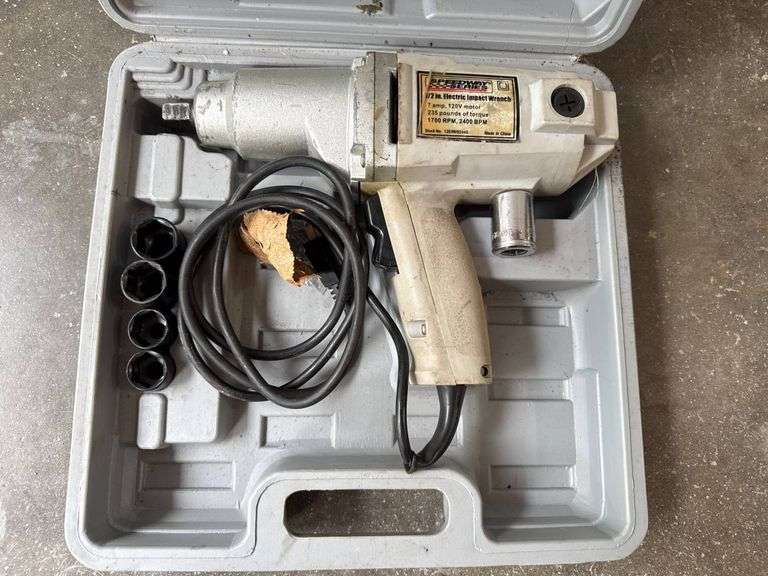 Speedway Series 1/2 in. Electric Impact Wrench With Case and Socket ...