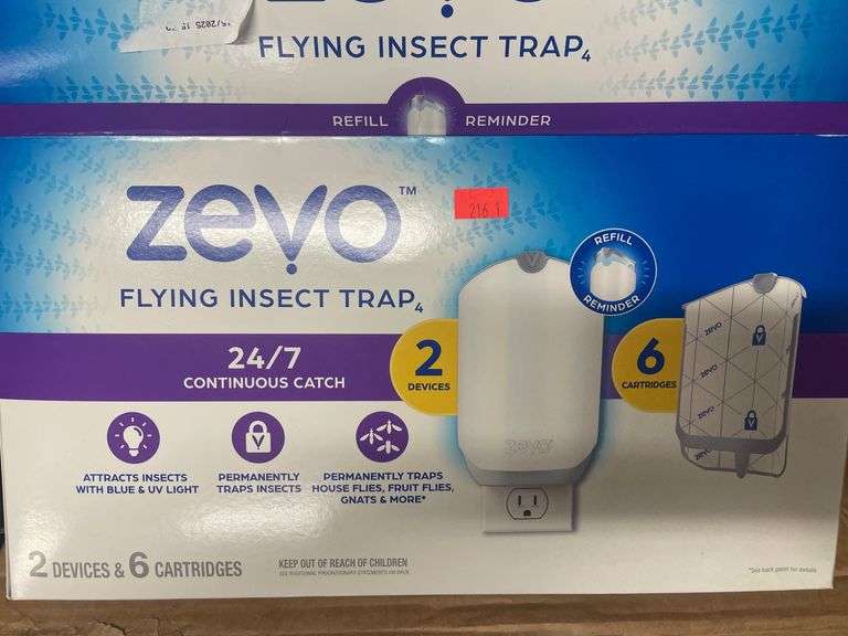 Zevo Flying Insect Trap with 2 Devices and 6 Cartridges - Metzger ...