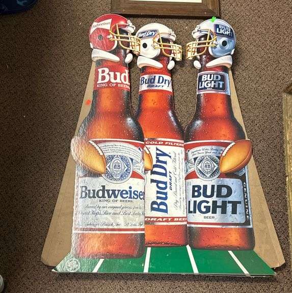 Budweiser Advertising Standee and Framed Norman Rockwell Print ...