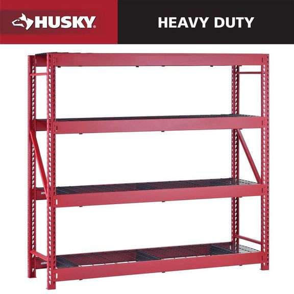 HUSKY - 4-Shelf Metal Industrial Duty Freestanding Garage Storage ...