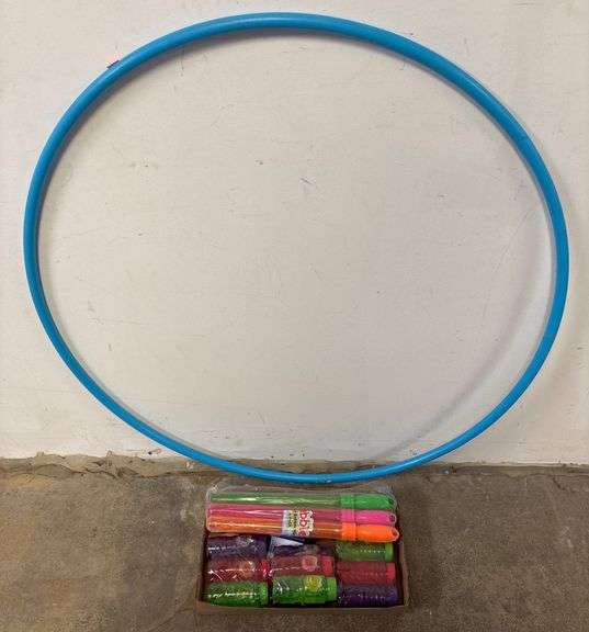 Blue Plastic Hula Hoop with 16 Bubble Toys - Metzger Property Services, LLC