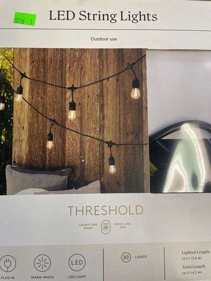 10ct LED Drop Indoor Outdoor Café String Lights with Clear Bulbs, Black ...