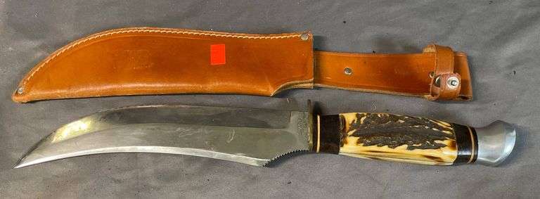 Olsen Knife Co. Solingen Germany BUF Fixed Blade Knife with Leather ...