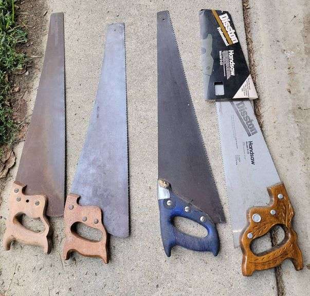 4 Hand Saws with Mixed Metal Blades and Handles - Metzger Property ...