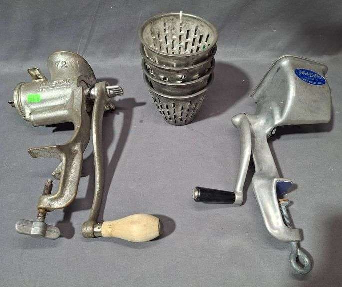 Universal No. 72 Grinder, Foley Co. Food Mill, and 4 Cone Inserts ...