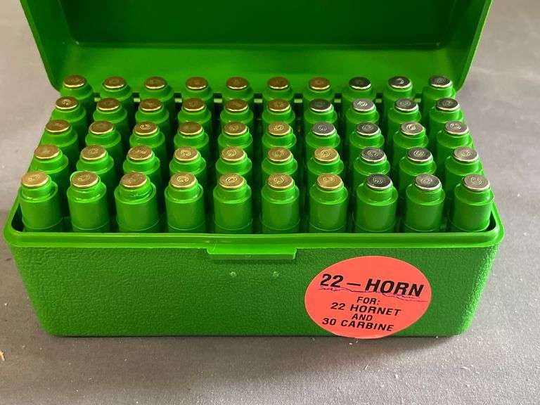 .22 Hornet Ammunition in Green Plastic Case – 50 Rounds - Metzger ...