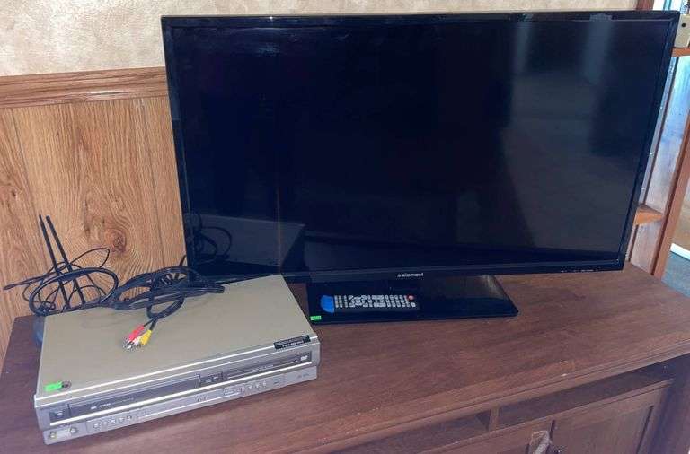 Element Flat-Screen TV Model ELEFW401 and Magnavox VHS/DVD Player Model ...