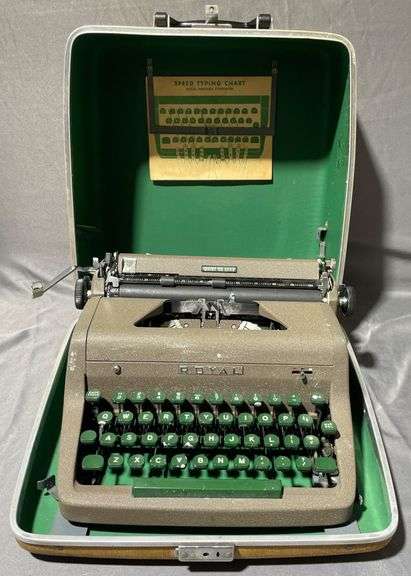 Royal Portable Typewriter with Hard Case and Typing Chart - Metzger ...