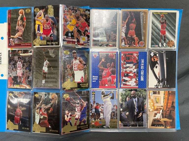 Folder of Michael Jordan Basketball Trading Cards in Plastic Sleeves ...