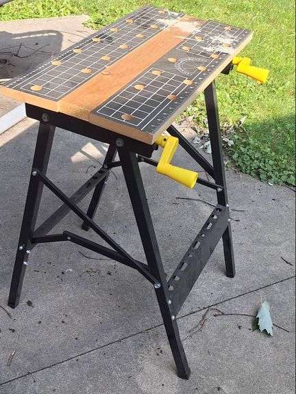 Folding Workbench with Adjustable Surface and Yellow Handles - Metzger ...