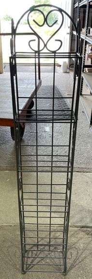 Black Metal Wire Rack with Scroll Detailing, 9x5x50” - Metzger Property ...