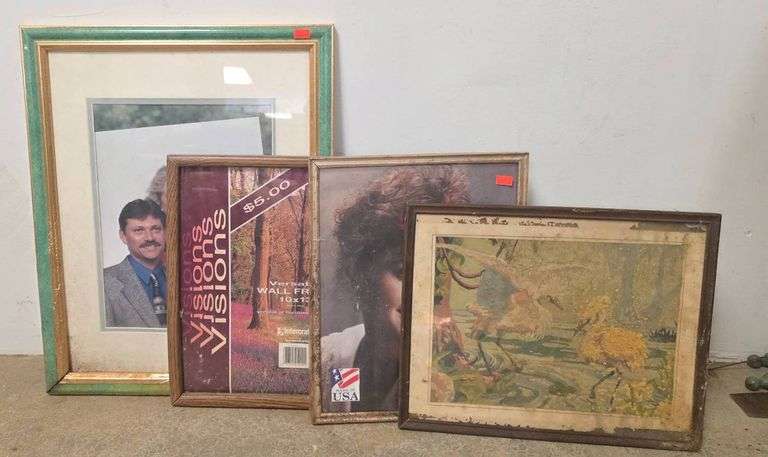 4 – Framed Items Inc. Family Portrait, Wildlife Scene, and Assorted ...