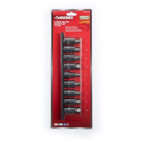 HUSKY - 1/2 in. Drive Hex Bit Socket Set (9-Piece) - SEE DETAILS ...