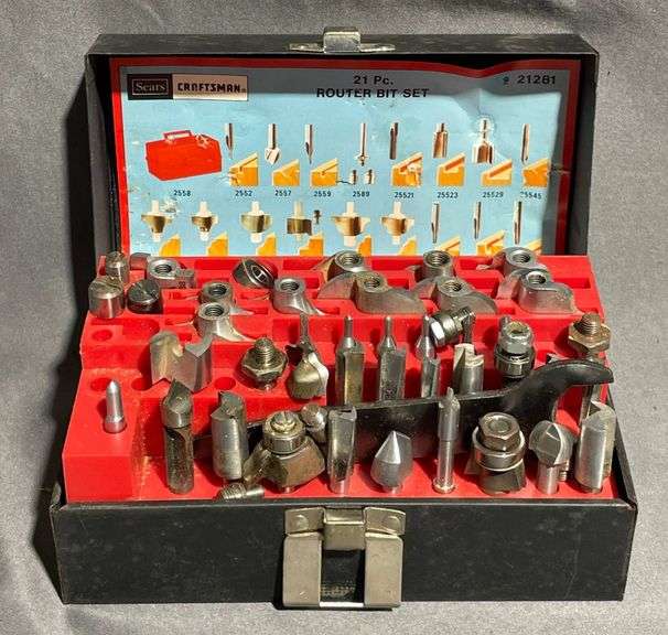 Craftsman 21-Pc Router Bit Set in Metal Storage Case - Metzger Property ...