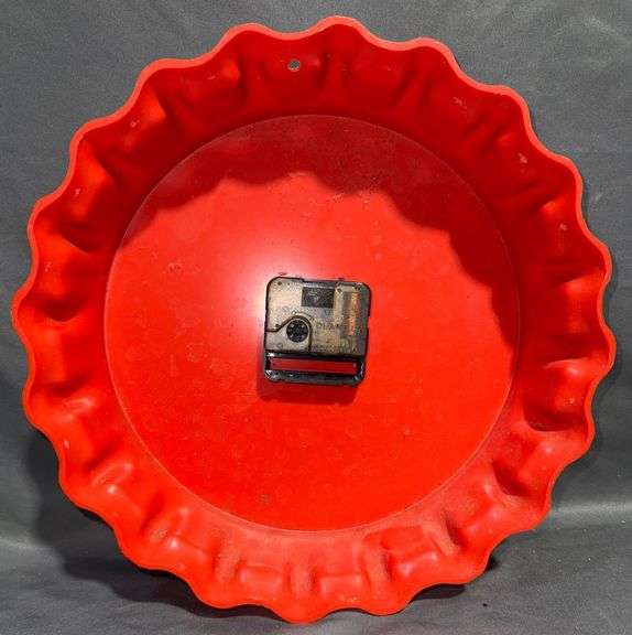 Coca-Cola “It’s Time” Bottle Cap Wall Clock with Quartz Movement, 11”x2 ...