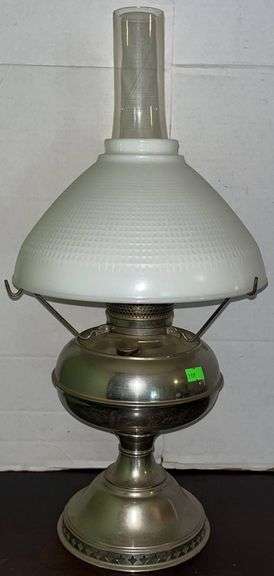Rayo Kerosene Lamp with Milk Glass Shade and Chimney 21″T - Metzger ...