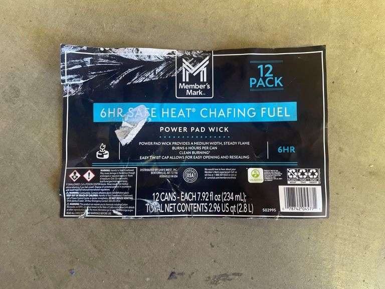 12-Pack Member’s Mark 6-Hour Safe Heat Chafing Fuel with Power Pad Wick ...
