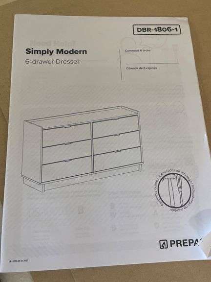 Prepac DBR-1806-1 Simply Modern 6-Drawer Dresser Kit - Metzger Property ...
