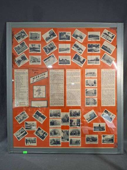 Framed Marion, Indiana Photographic and Historical Map Display 24″x47 ...