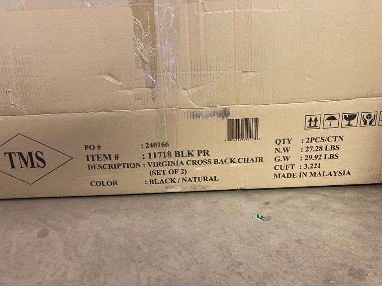 2 TMS Black and Natural Virginia Cross Back Chairs - Metzger Property Services, LLC