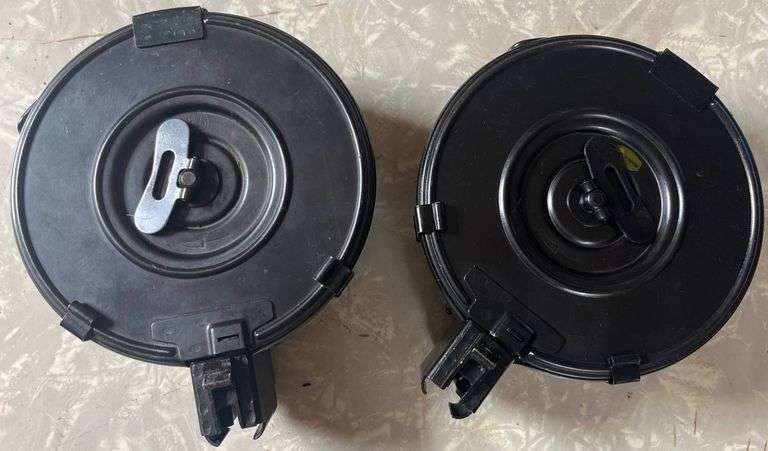 2 Metal Drum Magazines for Firearms - Metzger Property Services, LLC