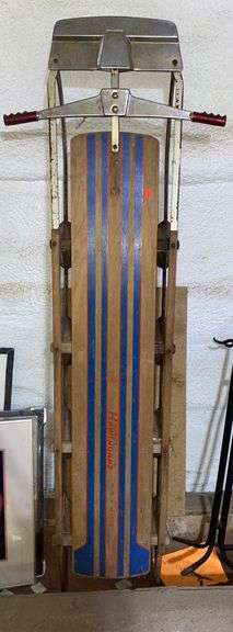 Wards Hawthorne Deluxe Sled with Steel Frame and Wood Slats, 64”Lx12”W ...